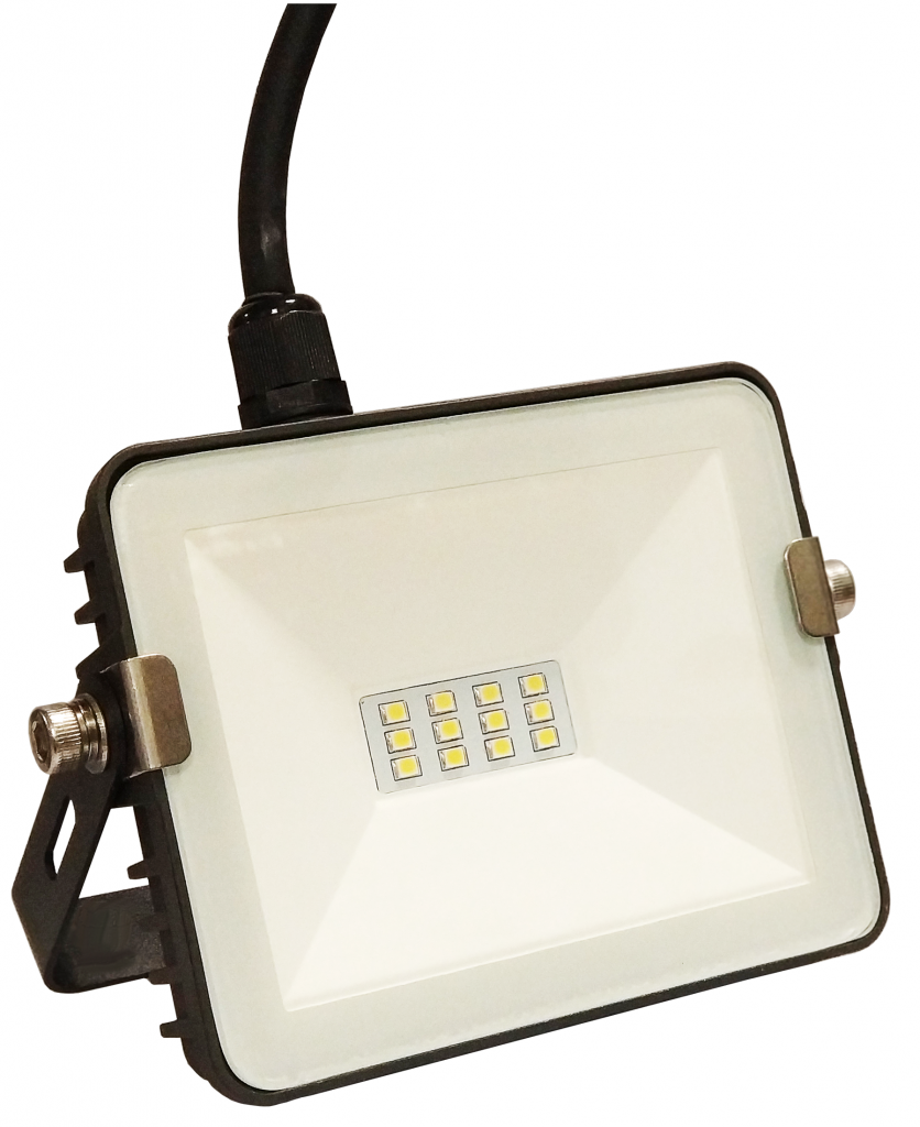 Slimline 10w LED Flood light emits a vibrant green light